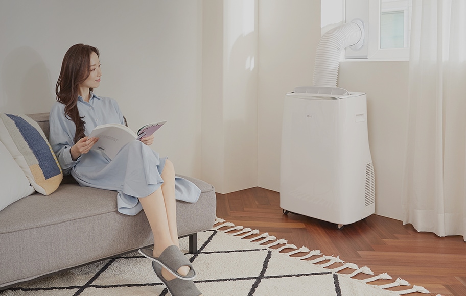 LG 휘센 이동식에어컨 (일반창용) | PQ08DDWAS1 | LG전자