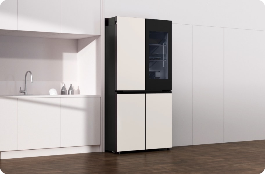 LG 디오스 오브제컬렉션 STEM 베이직 냉장고 Fit & Max (노크온) + LG 디오스 오브제컬렉션 김치톡톡 Fit & Max | R1081SVV357 | 냉장고 ...