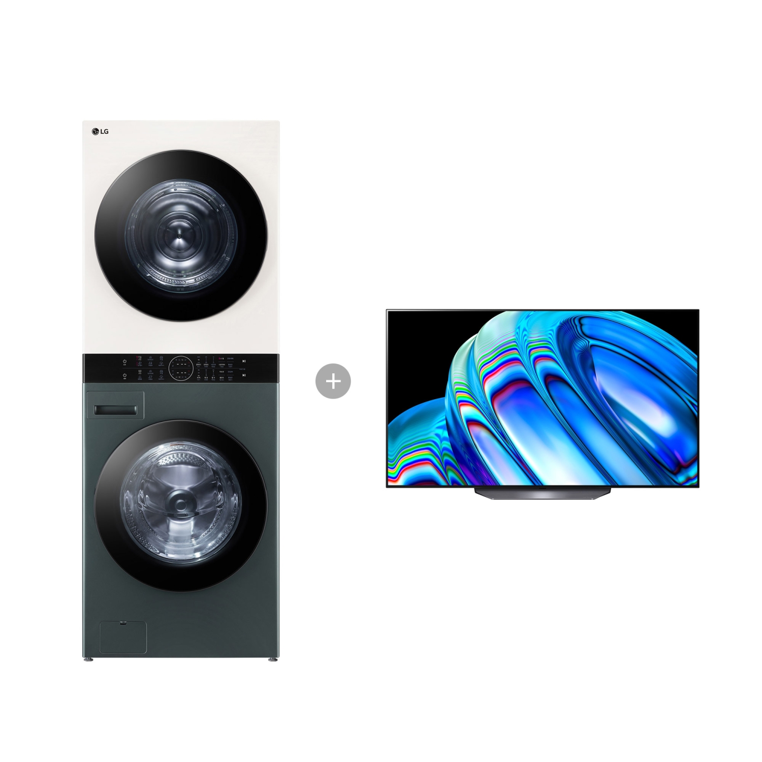 LG 트롬 오브제컬렉션 워시타워 + LG 올레드 TV (스탠드형) 세트모델 | W21GEH-7B2S | LG전자