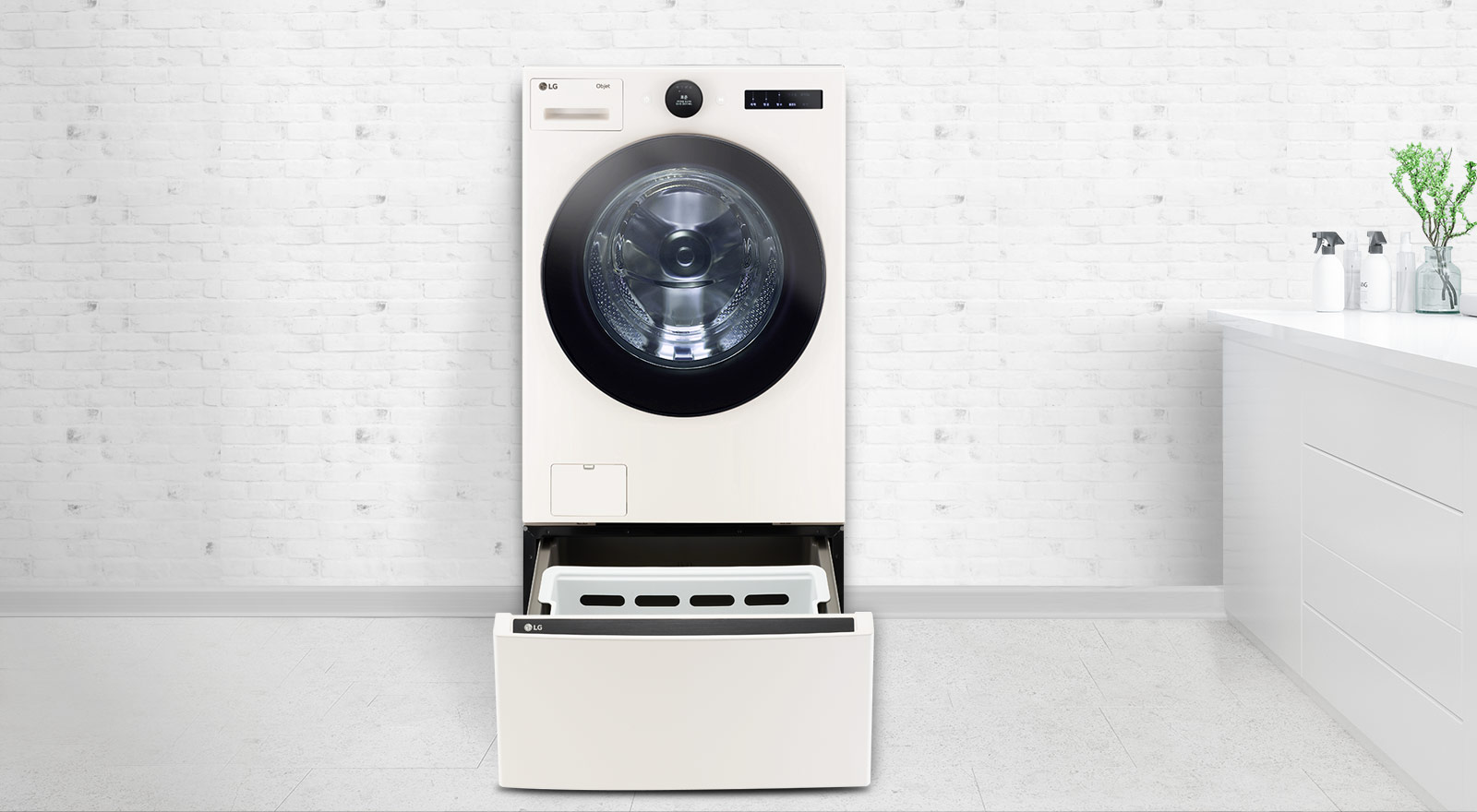 LG 트롬 오브제컬렉션 건조기 + 키높이 수납함 | RD20ENEF | LG전자